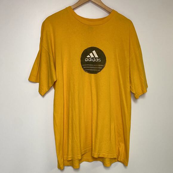 adidas | Shirts | Vintage Adidas Shirt Yellow Y2k 3 Stripes Fitness Gym ...